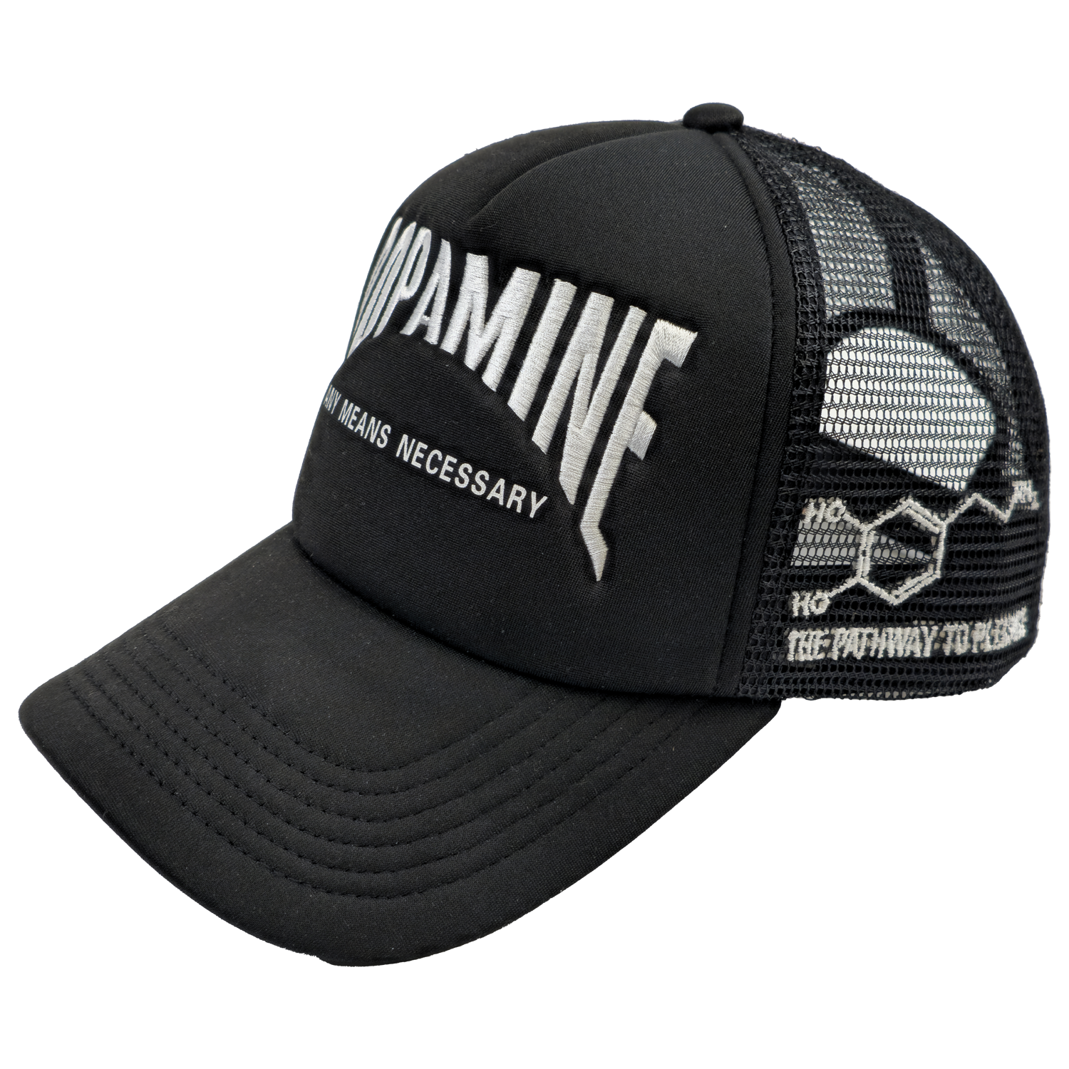 Dopamine Trucker Hat Black – Any Means Necessary Clothing