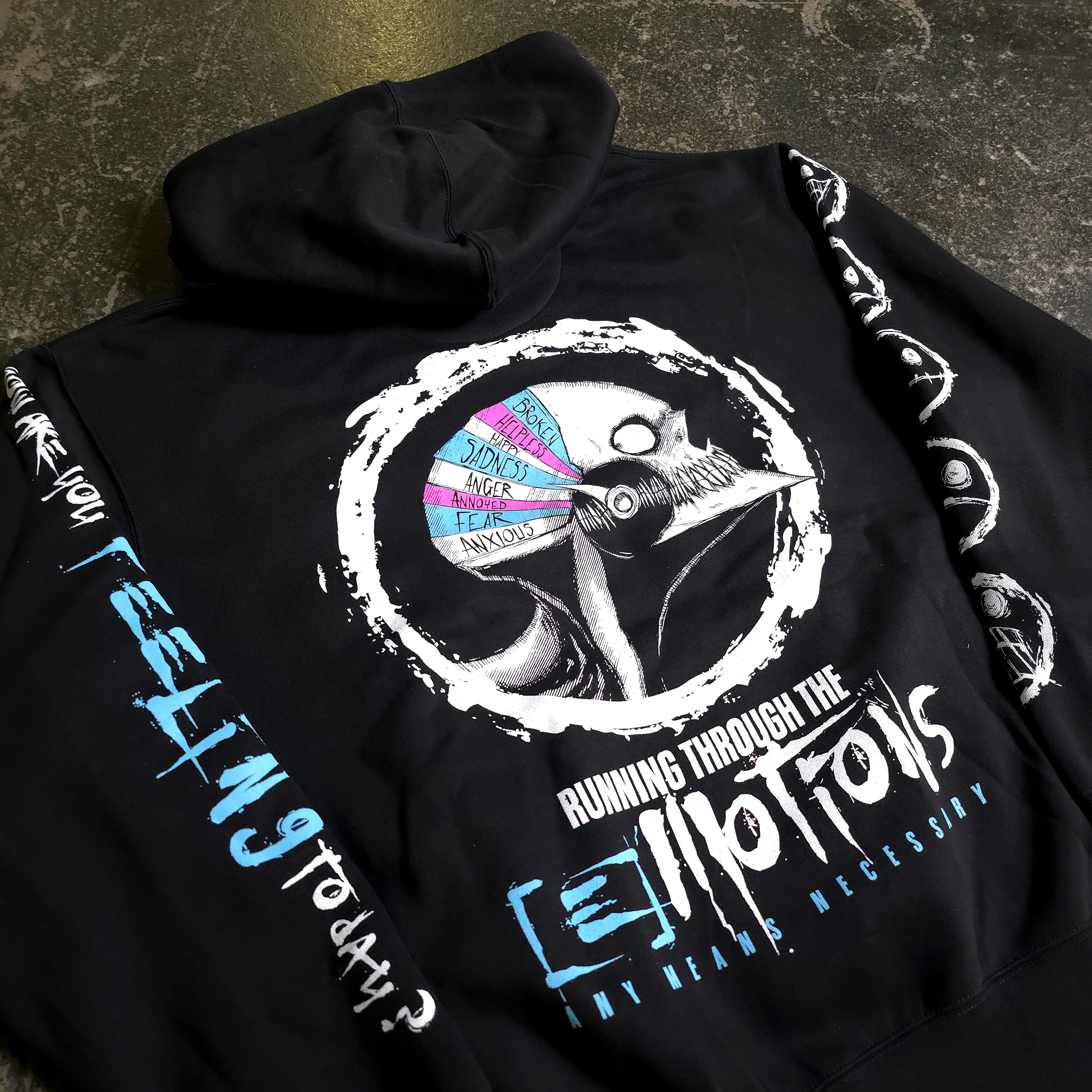 Running Emotions Zip Up Hoodie – Any Means Necessary Clothing