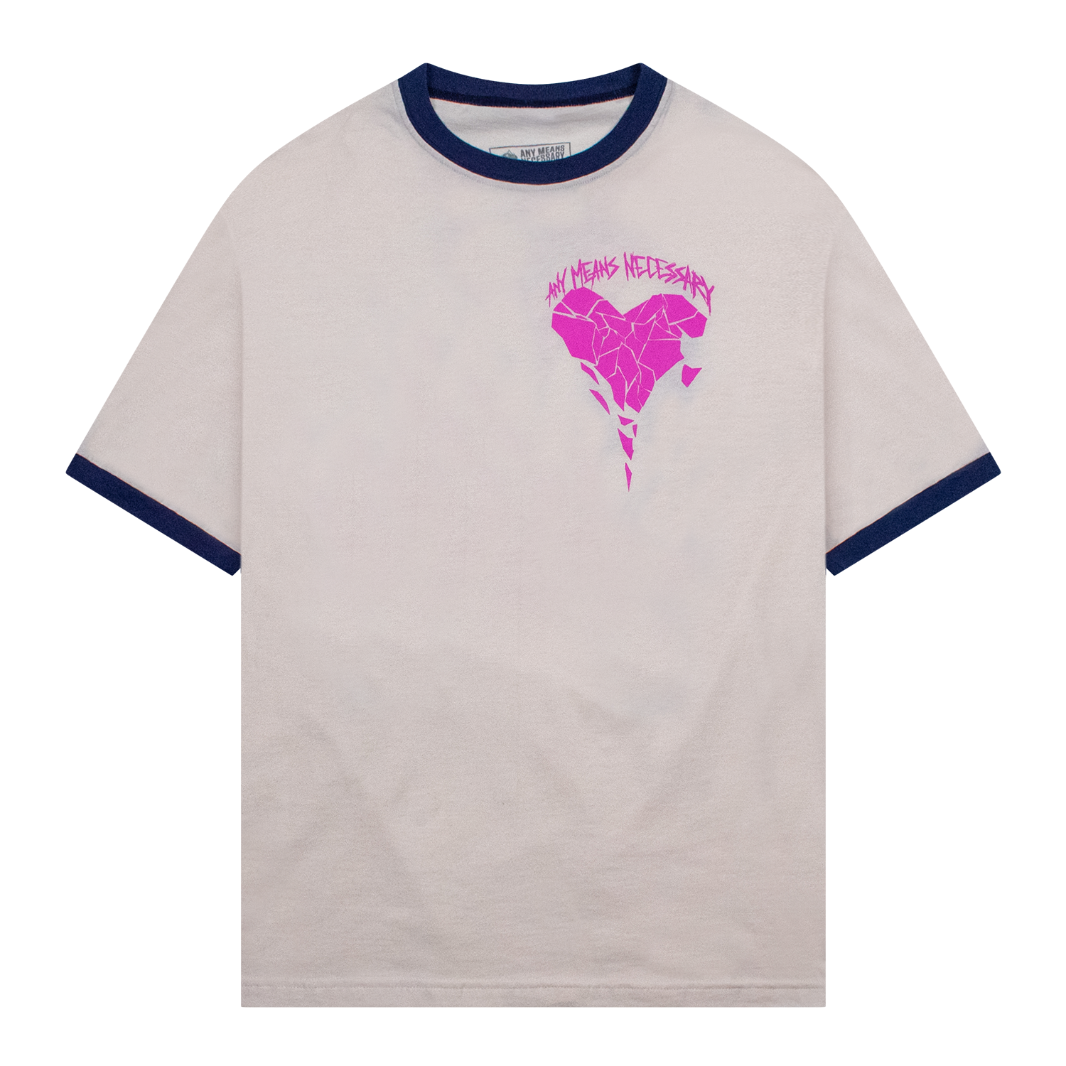 Sharp Edges T-Shirt Vintage White/Blue – Any Means Necessary Clothing